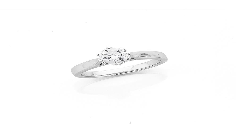 18ct White Gold, 1ct Diamond Solitaire Ring | Pascoes