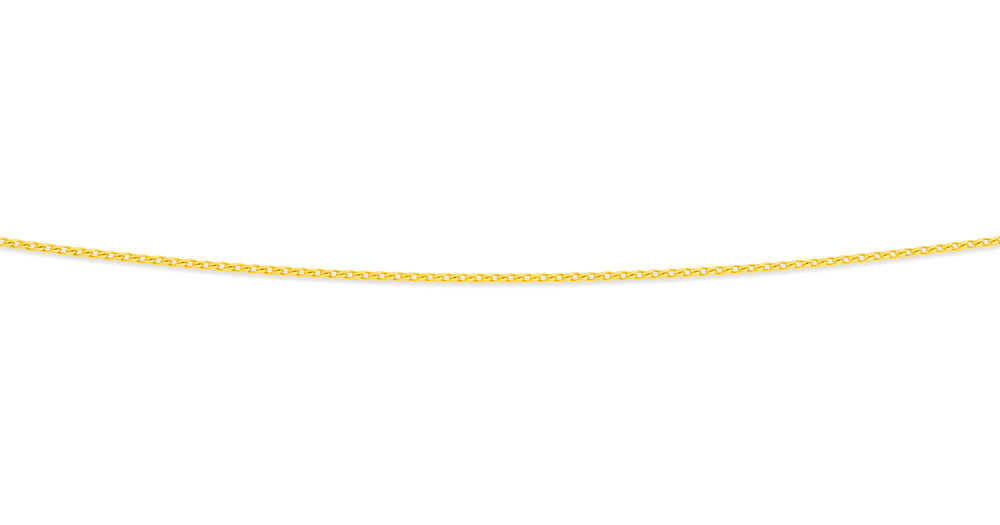 9ct, 40cm Diamond Cut Curb Chain | Pascoes