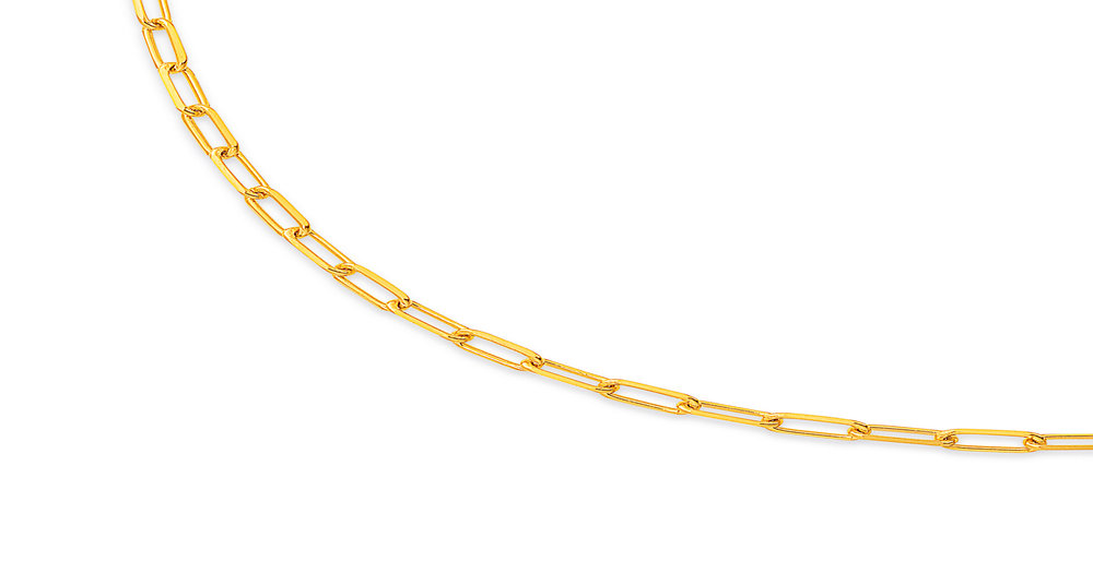 9ct 48cm + 5cm Solid Paperclip Necklace | Pascoes