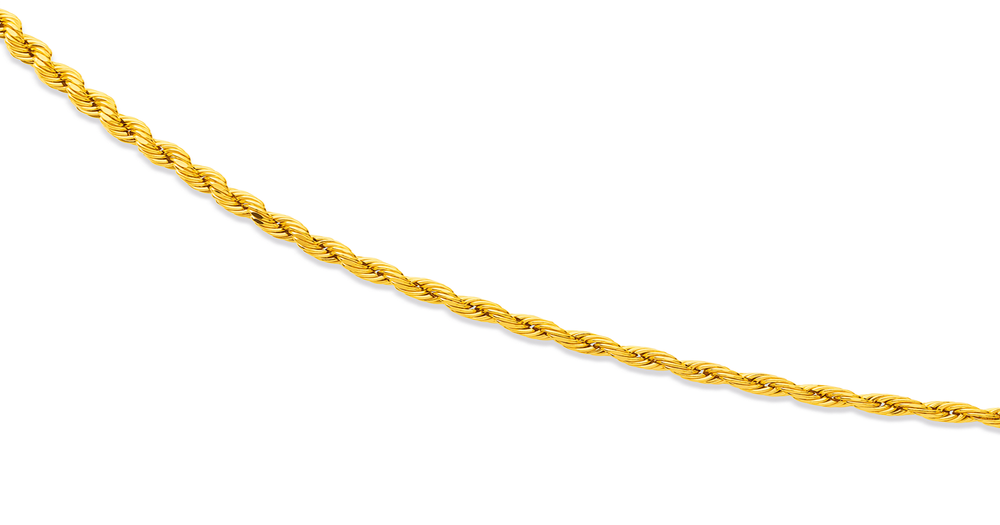 9ct 60cm Rope Heavy Hollow Diamond Cut Chain | Pascoes