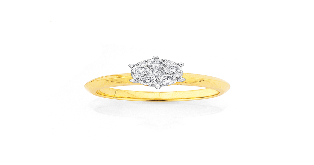 9ct, Diamond Cluster Dress Ring | Pascoes