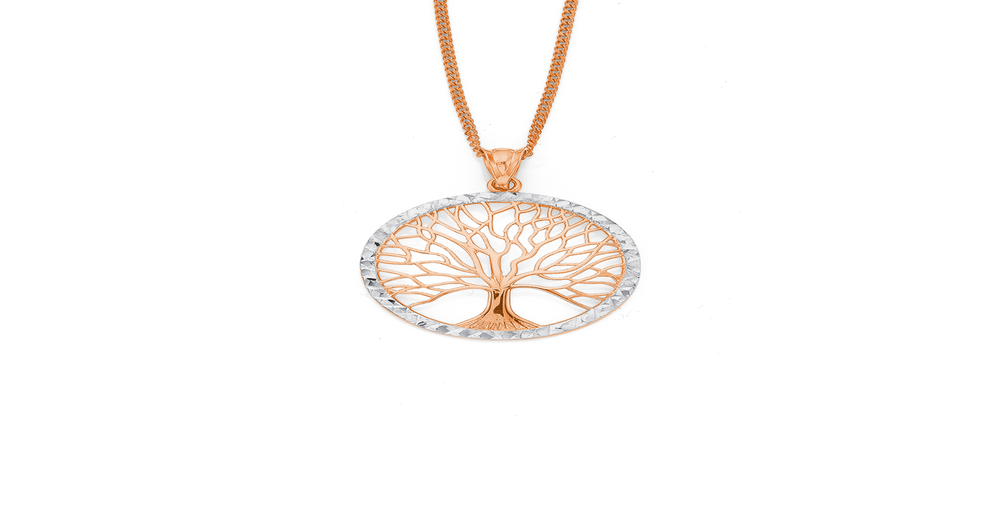 9ct, Diamond Cut Two Tone Tree Of Life Pendant | Pascoes