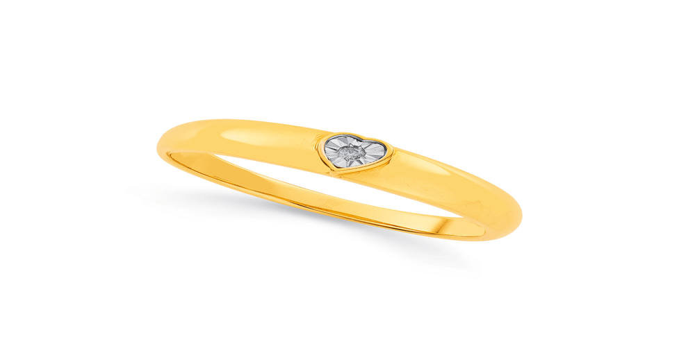 9ct Diamond Heart Ring | Pascoes