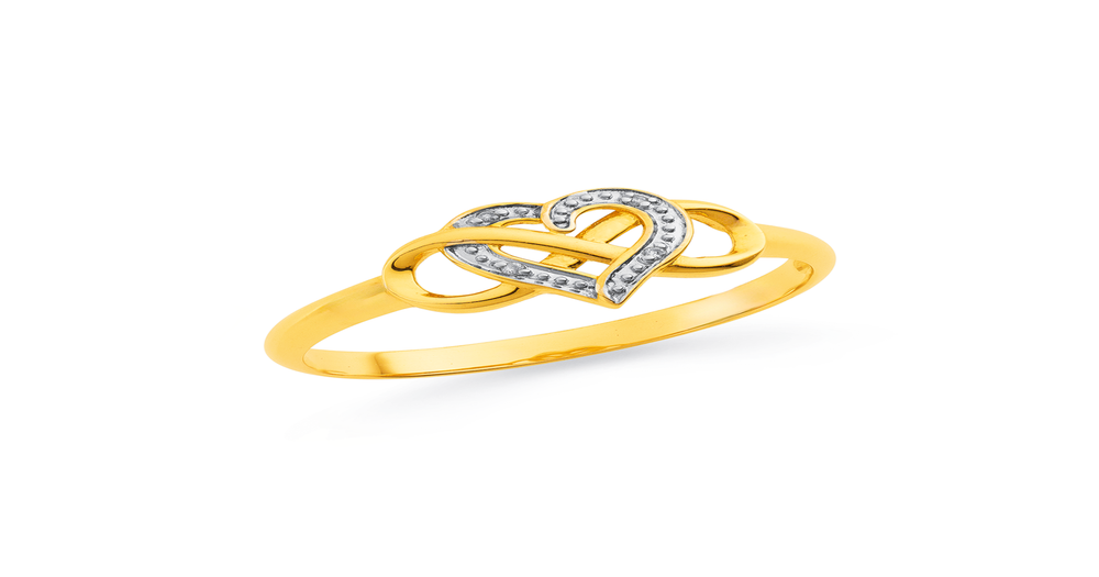 9ct Diamond Infinity In Heart Ring | Pascoes