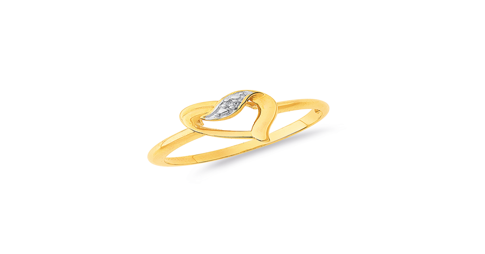 9ct, Diamond Open Heart Ring | Pascoes