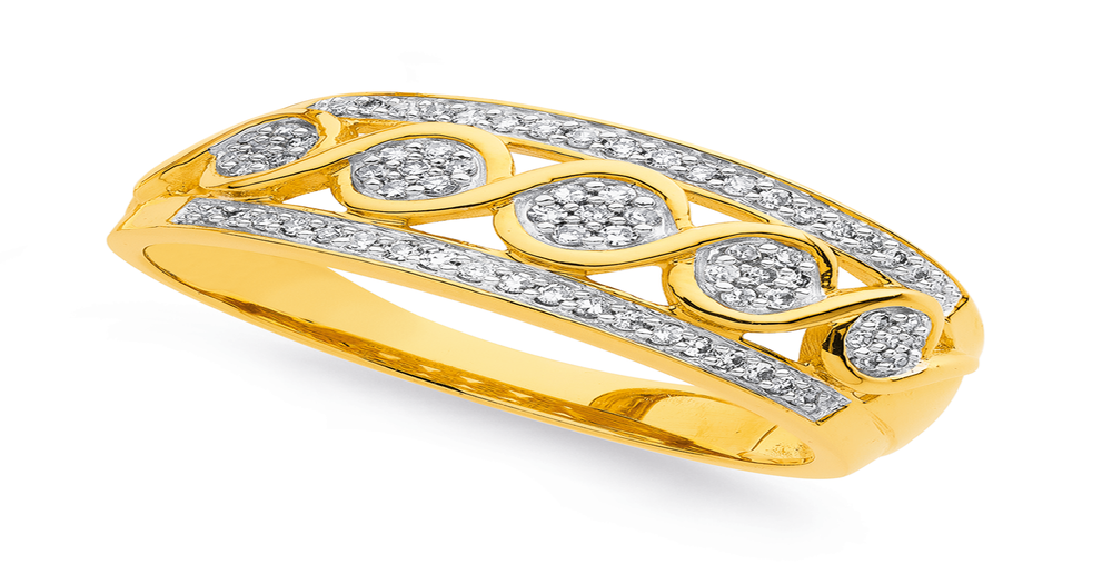 9ct, Diamond Swirl Ring | Pascoes