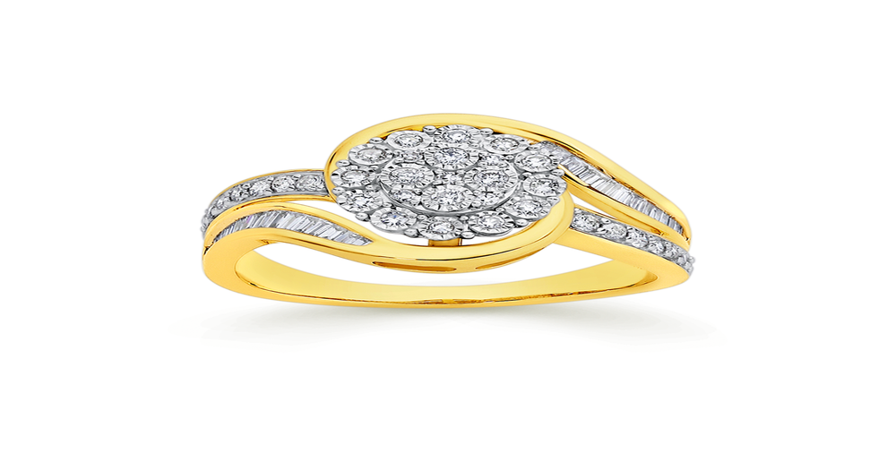 9ct, Diamond Swirl Ring | Pascoes