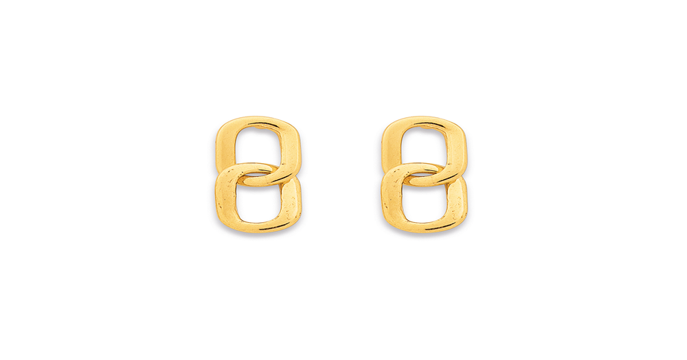 9ct Double Chain Link Studs | Pascoes