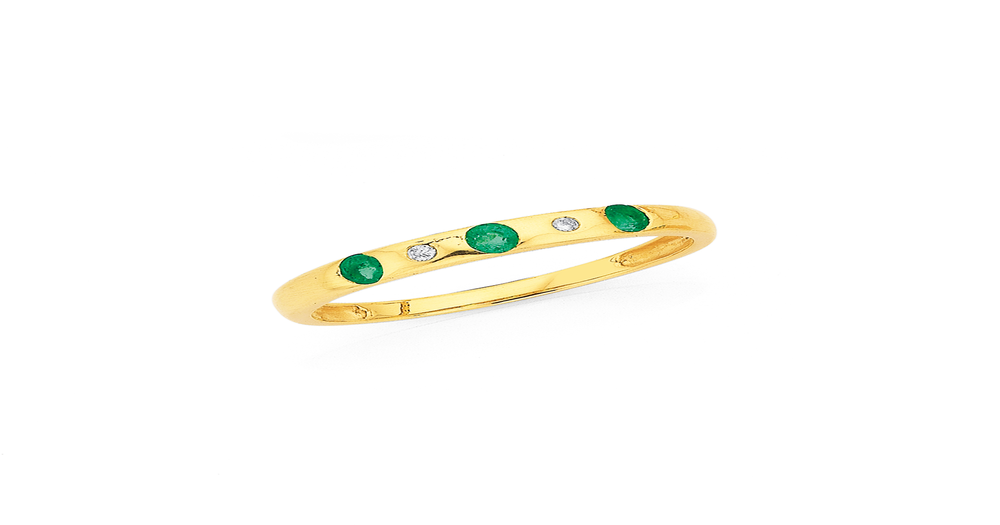 9ct, Emerald & Diamond Ring | Pascoes