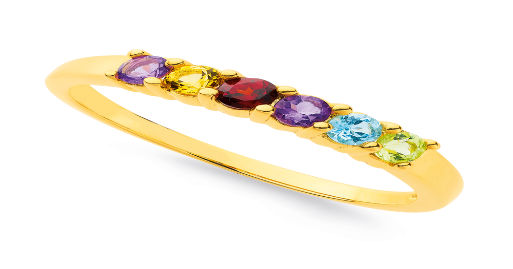 9ct, Gemstone Ring in Multi-colour | Pascoes