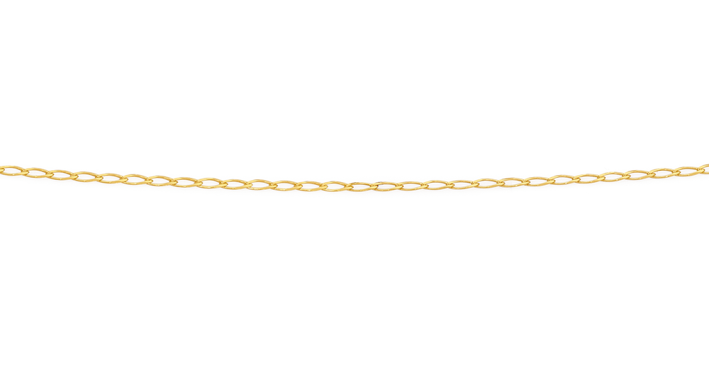 9ct Gold 42cm Diamond Cut Open Curb Chain | Pascoes