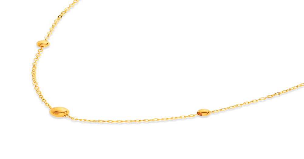 9ct Gold 45cm Multi Beaded Solid Trace Chain | Pascoes