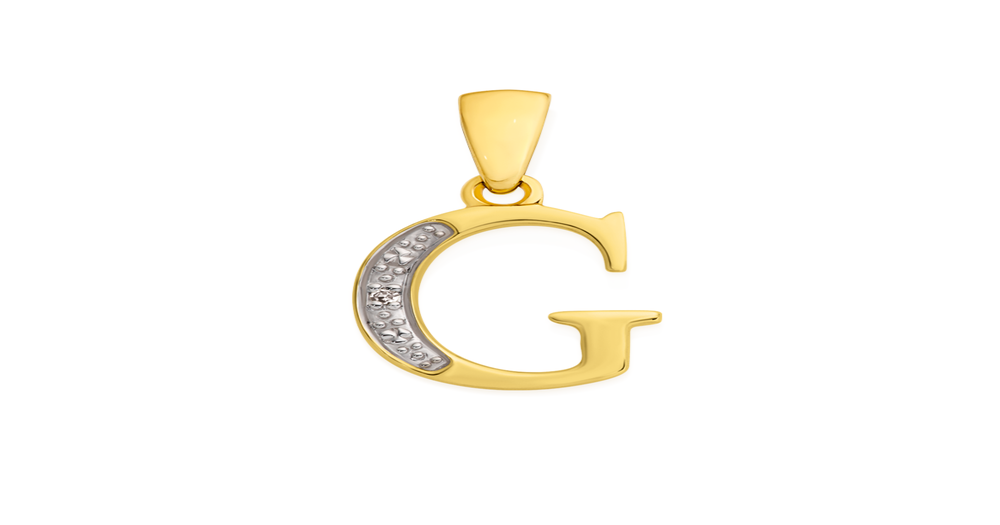 9ct Gold Diamond Initial G Pendant | Pascoes