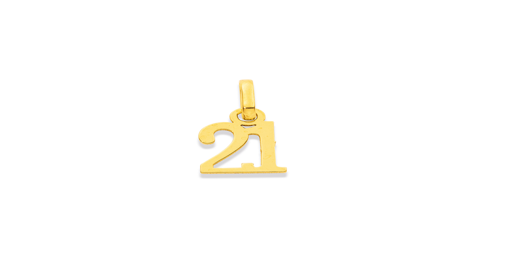 9ct No. 21 Charm | Pascoes