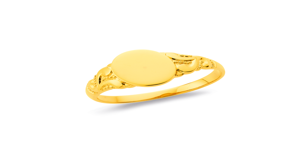9ct, Oval Signet Ring | Pascoes