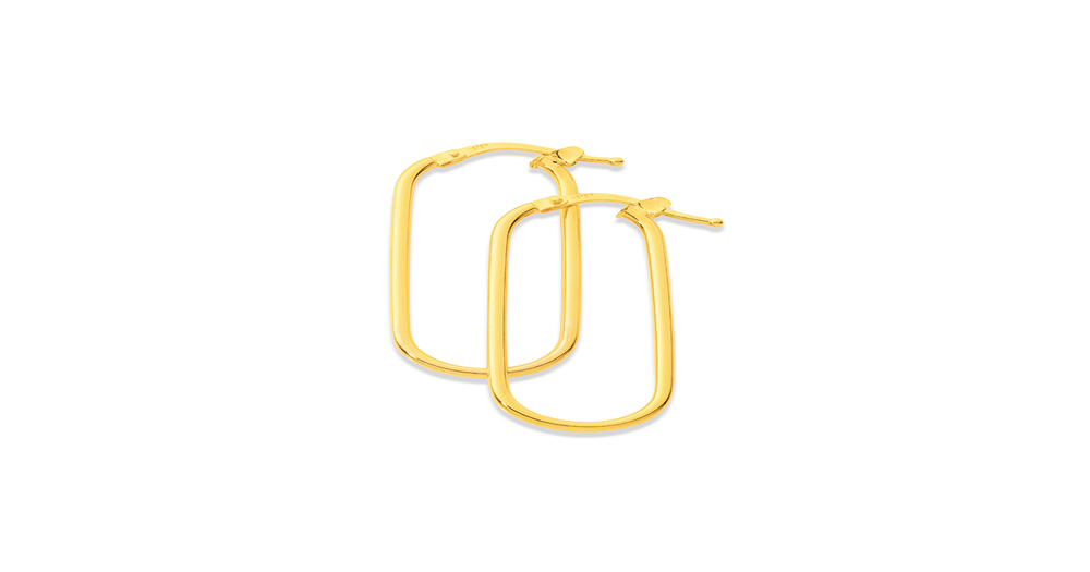 9ct, Paperclip Style Hoops | Pascoes