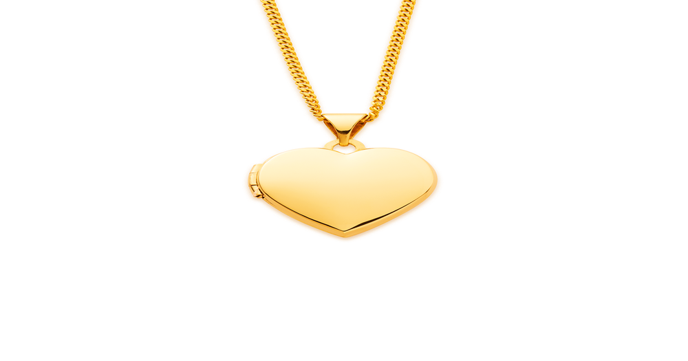 9ct Plain Heart Locket Dome | Pascoes