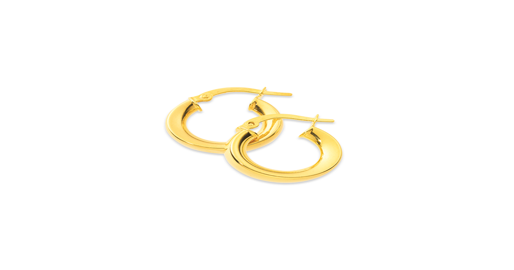 9ct Reverse Knife Edge Hoops | Pascoes