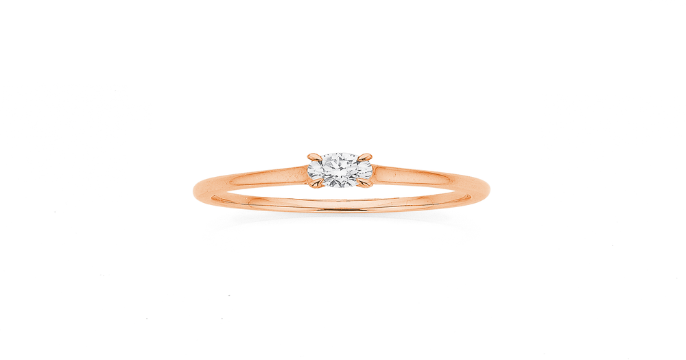 9ct Rose Gold, .35ct Diamond Solitaire Ring | Pascoes