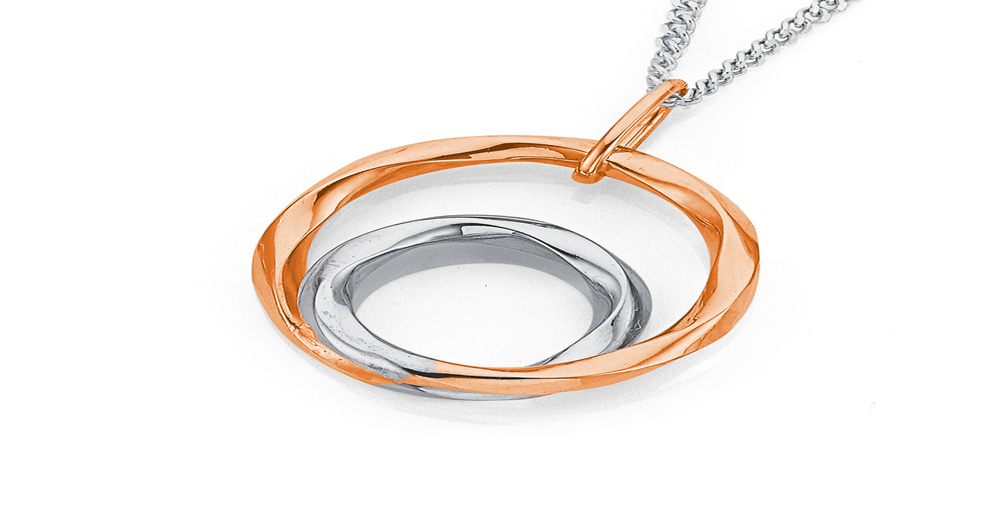 9ct Rose Gold, Double Loop Circle Pendant | Pascoes
