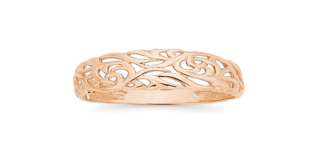 9ct Rose Gold, Filigree Ring | Pascoes