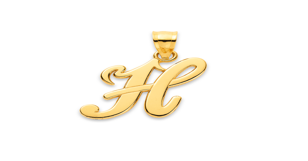 9ct, Script Initial 'h' Pendant | Pascoes