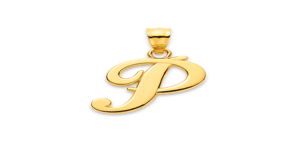 9ct, Script Initial 'p' Pendant | Pascoes