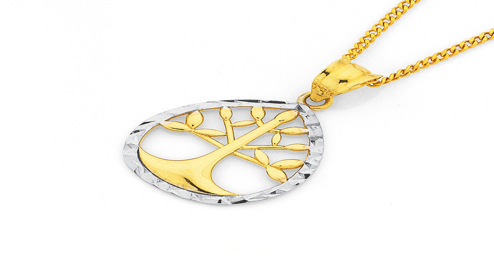 9ct Two Tone, Tree Of Life Pendant | Pascoes