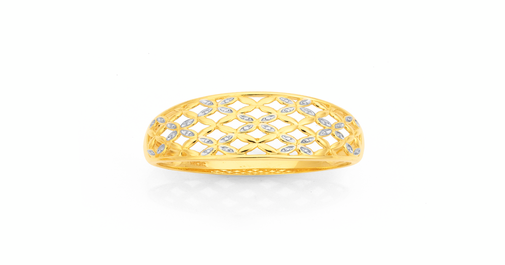 9ct Two Tone, Weave Ring | Pascoes