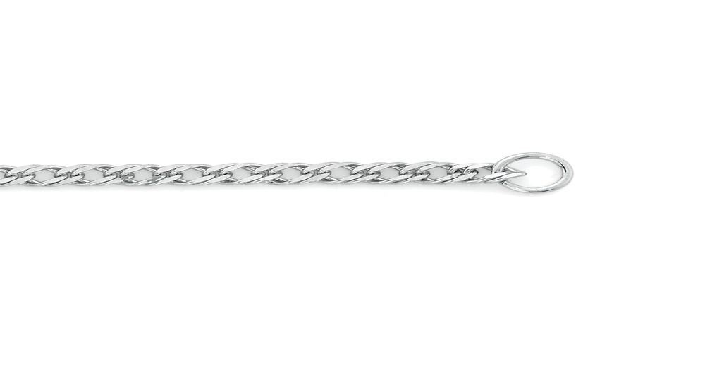 9ct White Gold, 45cm Solid Double Curb Chain | Pascoes