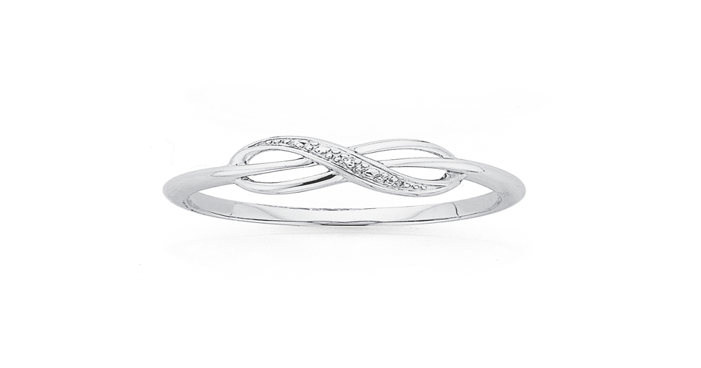 9ct White Gold, Diamond Infinity Ring | Pascoes