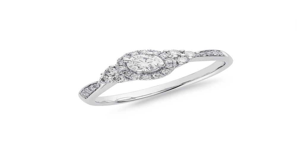 9ct White Gold, Diamond Ring | Pascoes