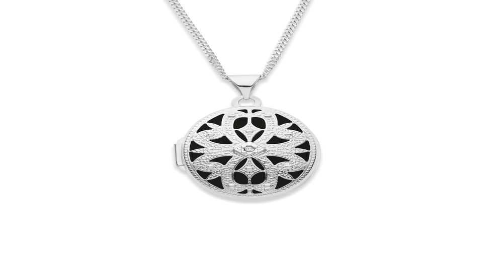 9ct White Gold Diamond Set Locket in White | Pascoes