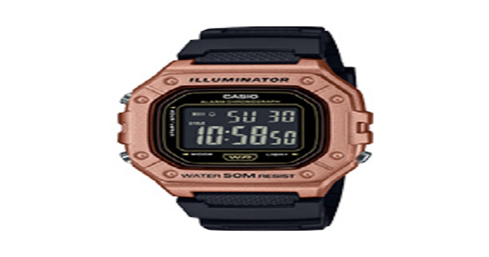 Casio Rose Tone Rectangle Digital Watch W218hm-5b in Rose | Pascoes