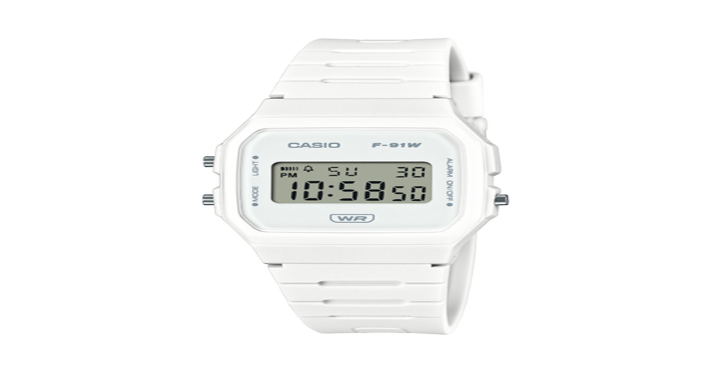 Casio White Rectangle Digital Watch F91wb-7a in White | Pascoes