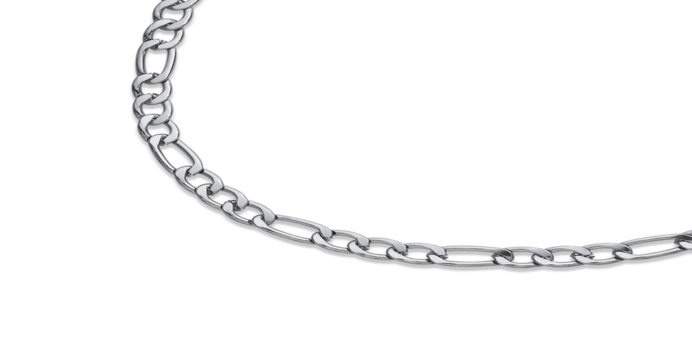 Chisel Stainless Steel 65cm Figaro Chain | Pascoes
