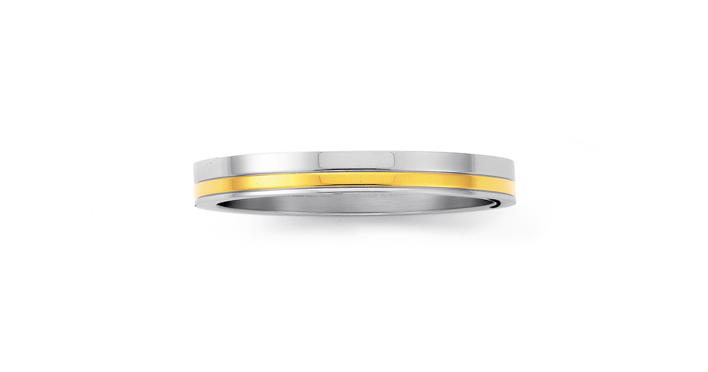 Chisel Stainless Steel Gold Tone Ring | Pascoes