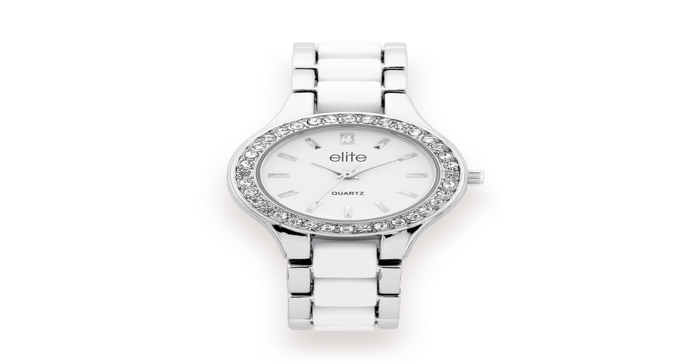 Elite Ladies Dusk Watch in White | Pascoes