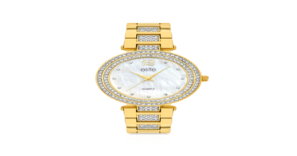 Elite Ladies Gold Tone Watch 5081066 in Gold | Pascoes