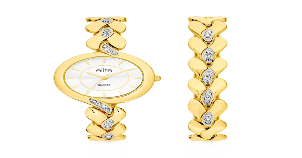 Elite Ladies Iris Watch in Gold | Pascoes