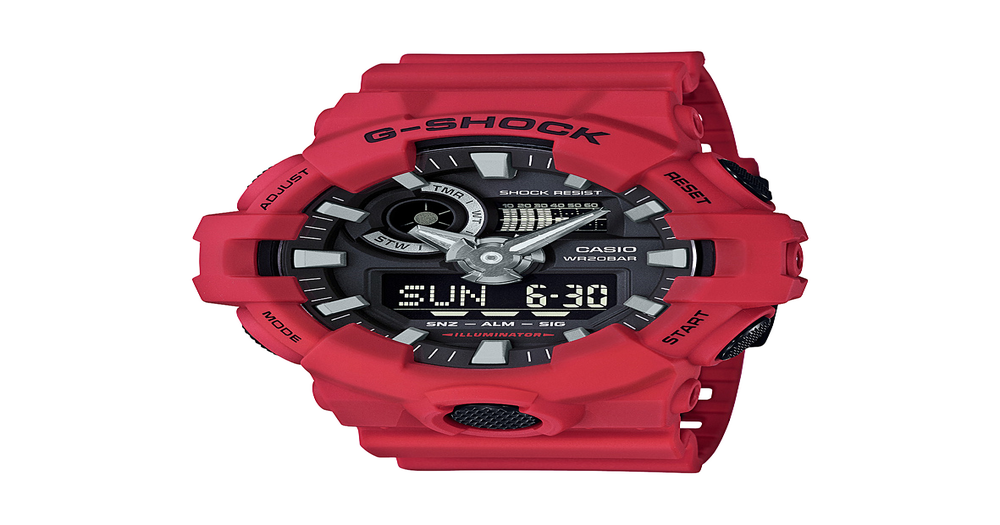 G-shock Red Analogue/digital 200m Wr Watch Ga700-4a in Red | Pascoes