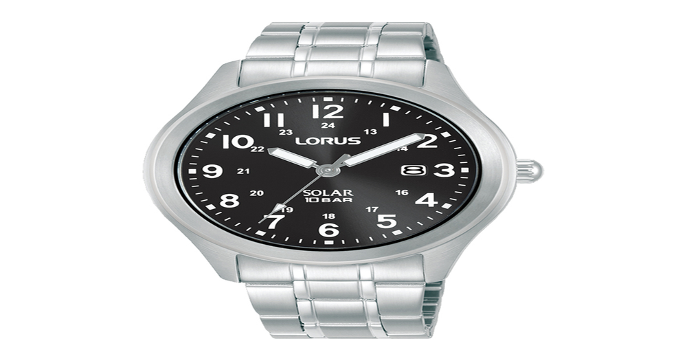 Lorus Mens Solar Powered Watch Rx385ax-9 in Silver | Pascoes