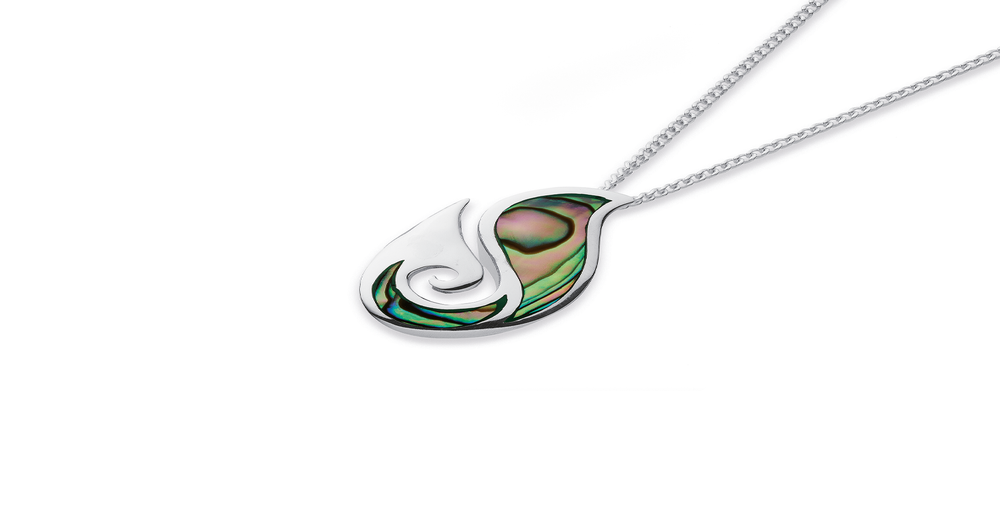 Paua Koru Pendant In Sterling Silver | Pascoes