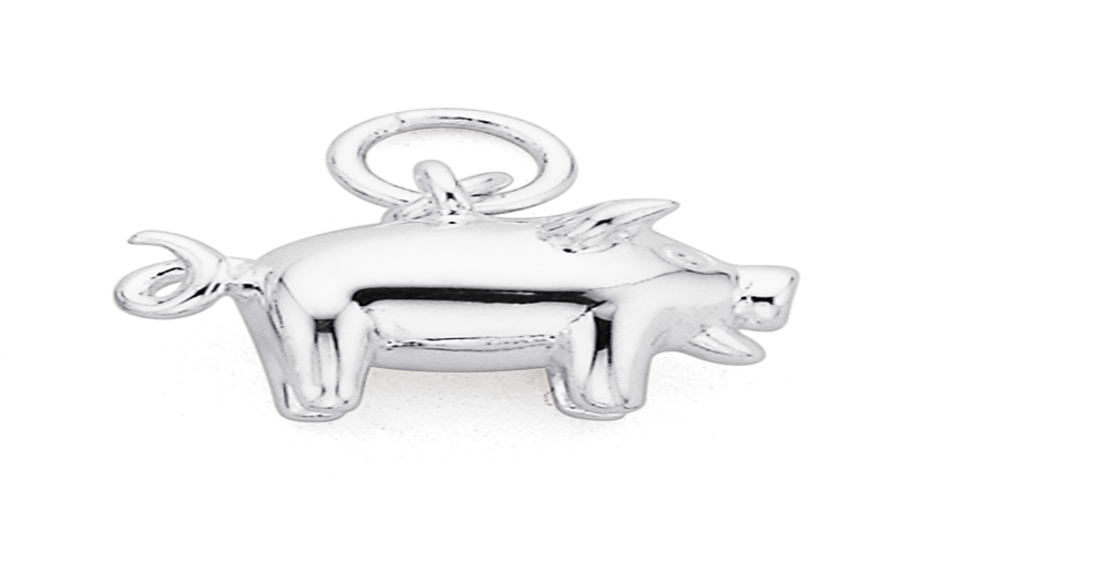 Pig Charm In Sterling Silver | Pascoes