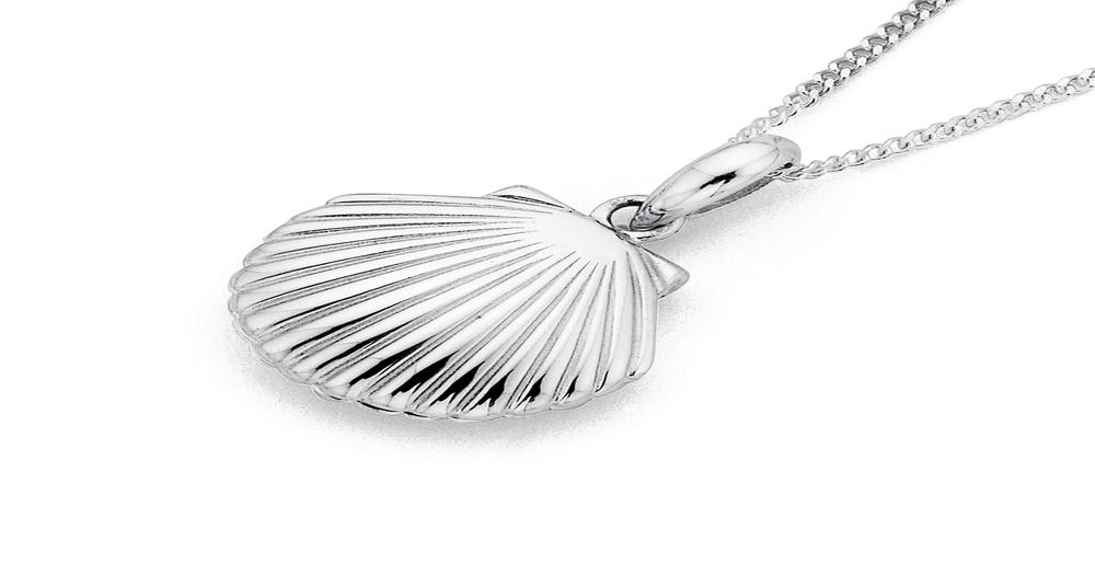 Scallop Shell Locket In Sterling Silver | Pascoes