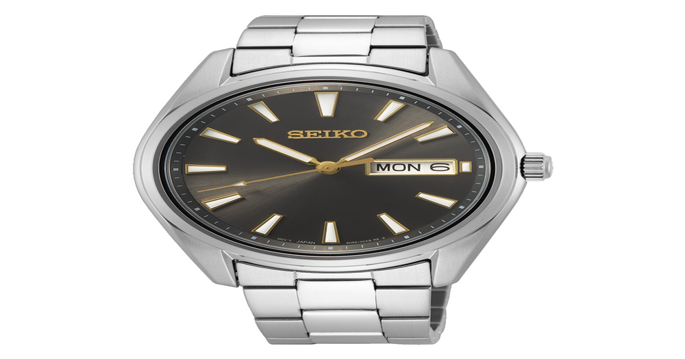Seiko Men's Watch With Day & Date Window Sur343p in Silver | Pascoes