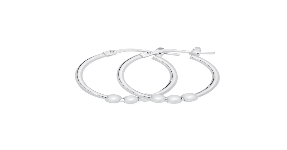 Silver 15mm Ball Hoops | Pascoes