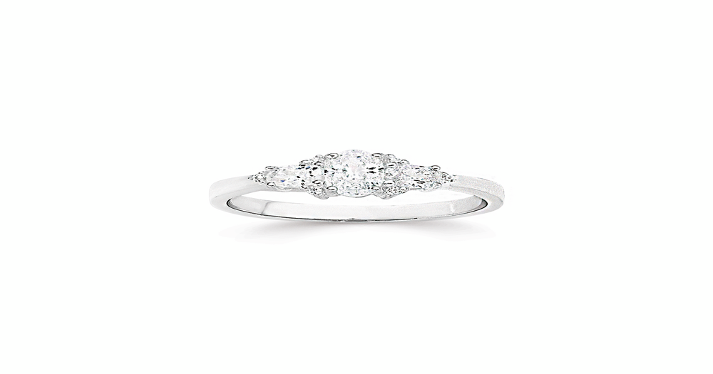 Silver Cubic Zirconia Fancy Dress Ring in Clear | Pascoes
