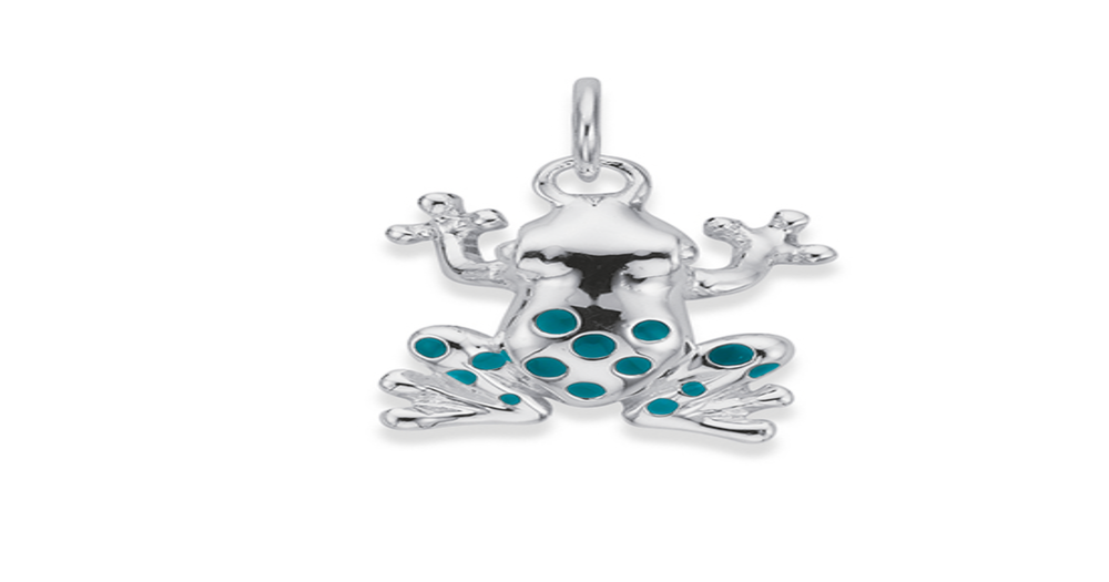 Silver Green Frog Charm | Pascoes
