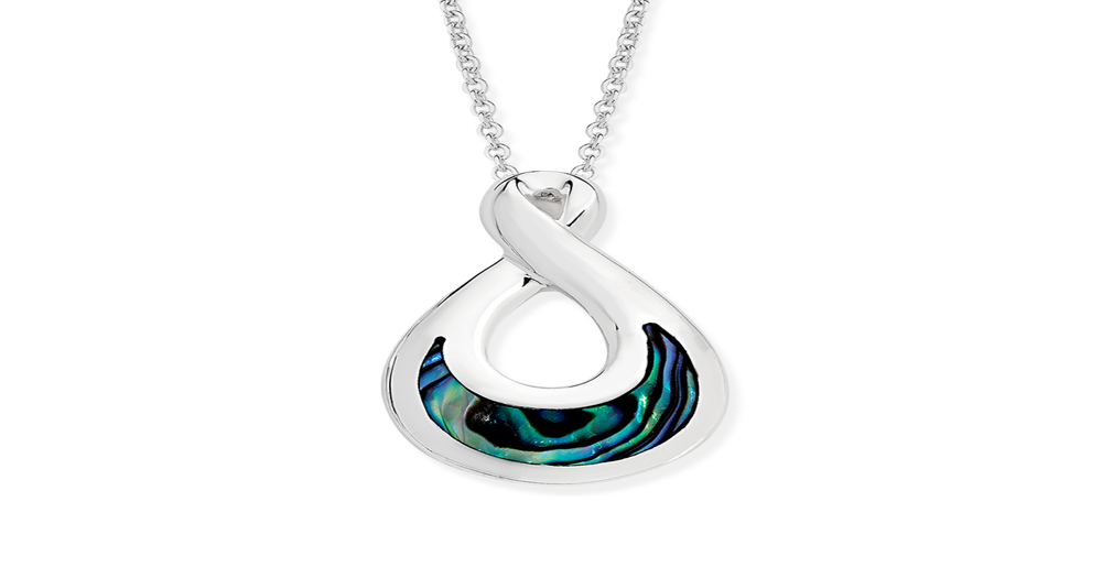 Silver Paua Shell Infinity Pendant | Pascoes